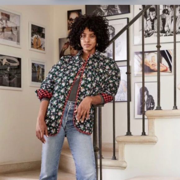 Clare V | Jackets & Coats | Clare V Floral Quilted Oversized Reversible ...